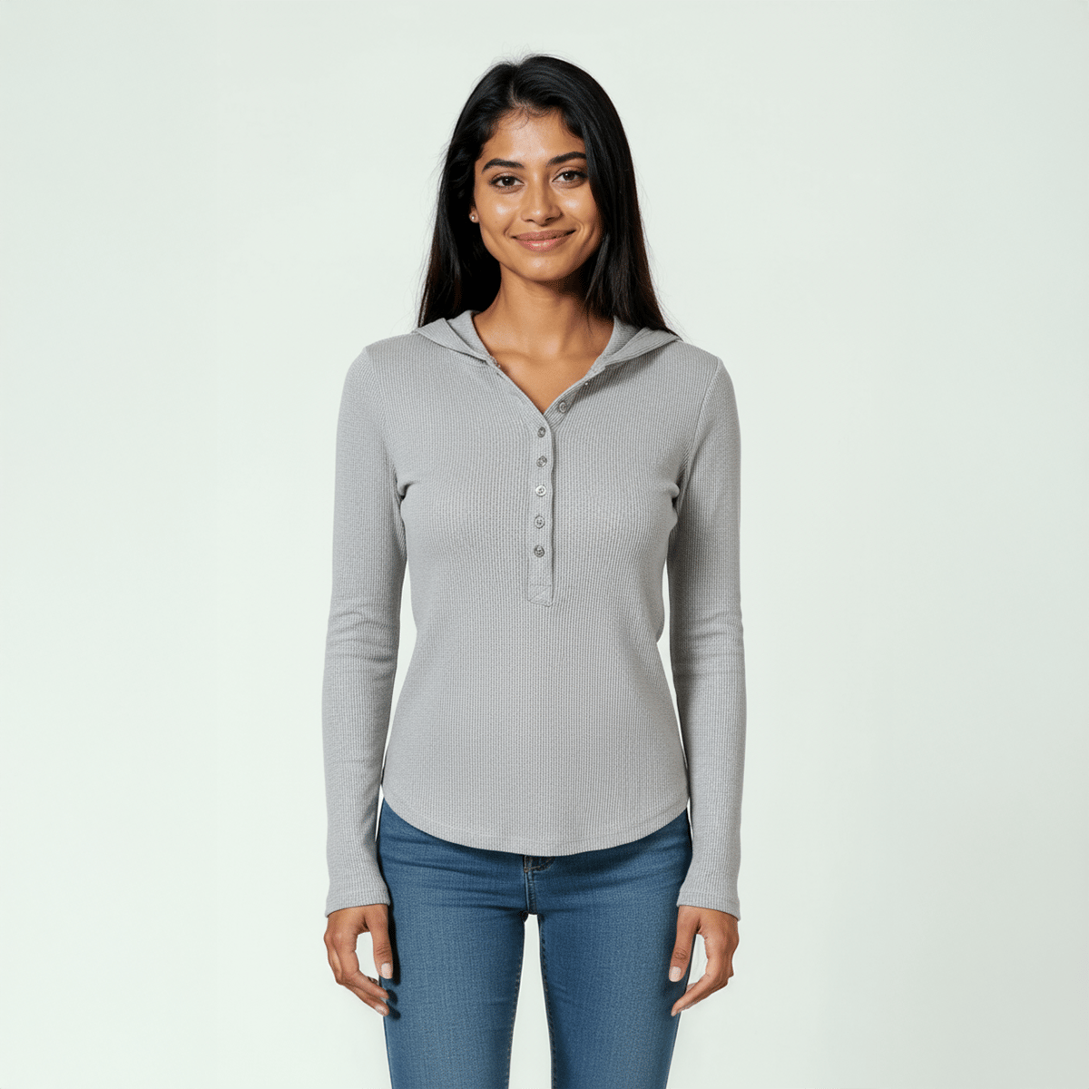 Click here for Juniors Madden Girl Long Sleeve Waffle Henley Hood... prices